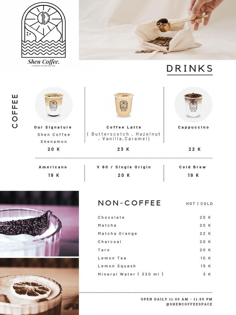 Shen Coffe | PDF | Non Alcoholic Drinks | Cuisine