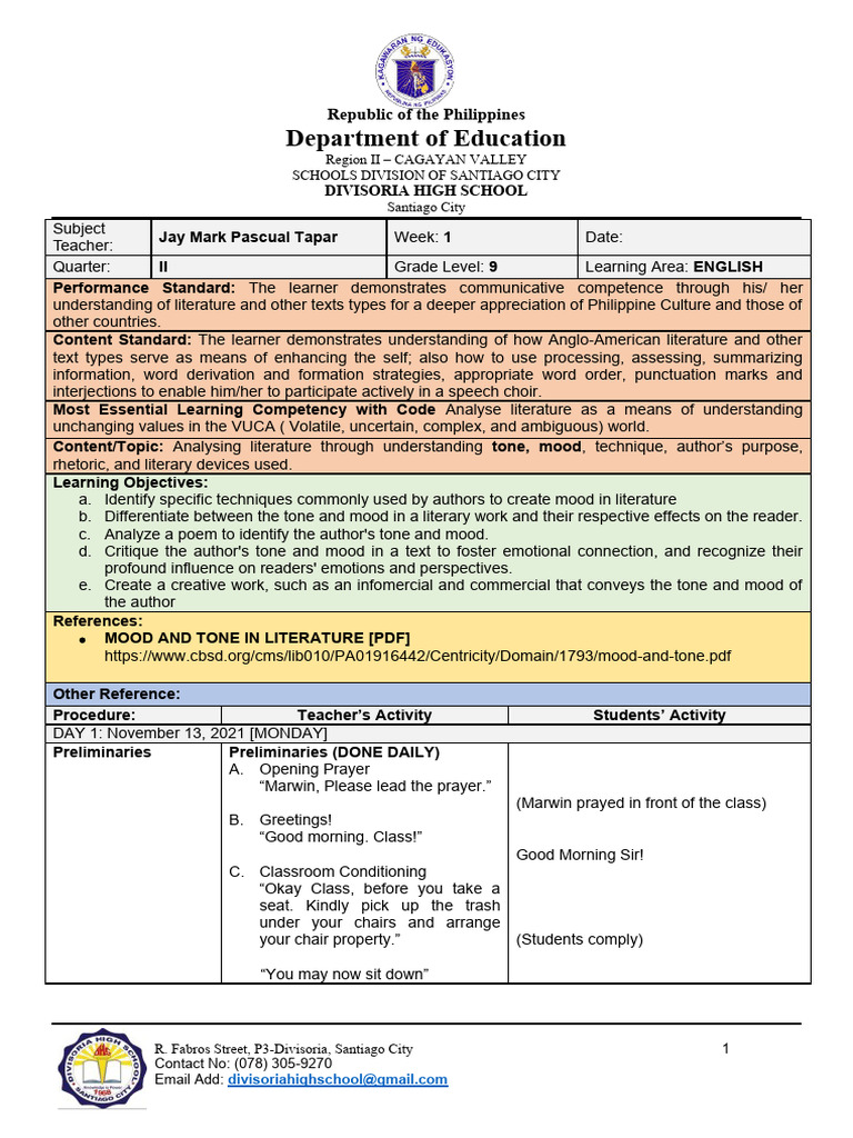 Lesson Plan Quarter 2 | PDF | Learning | Autonomy