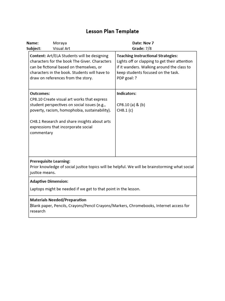 Lesson Plan November 7 | PDF | Lesson Plan | Social Stigma