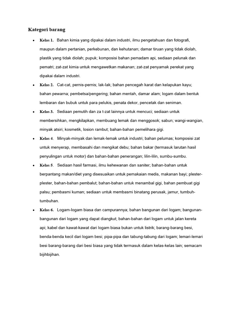 Klasifikasi Kelas Untuk Merek | PDF