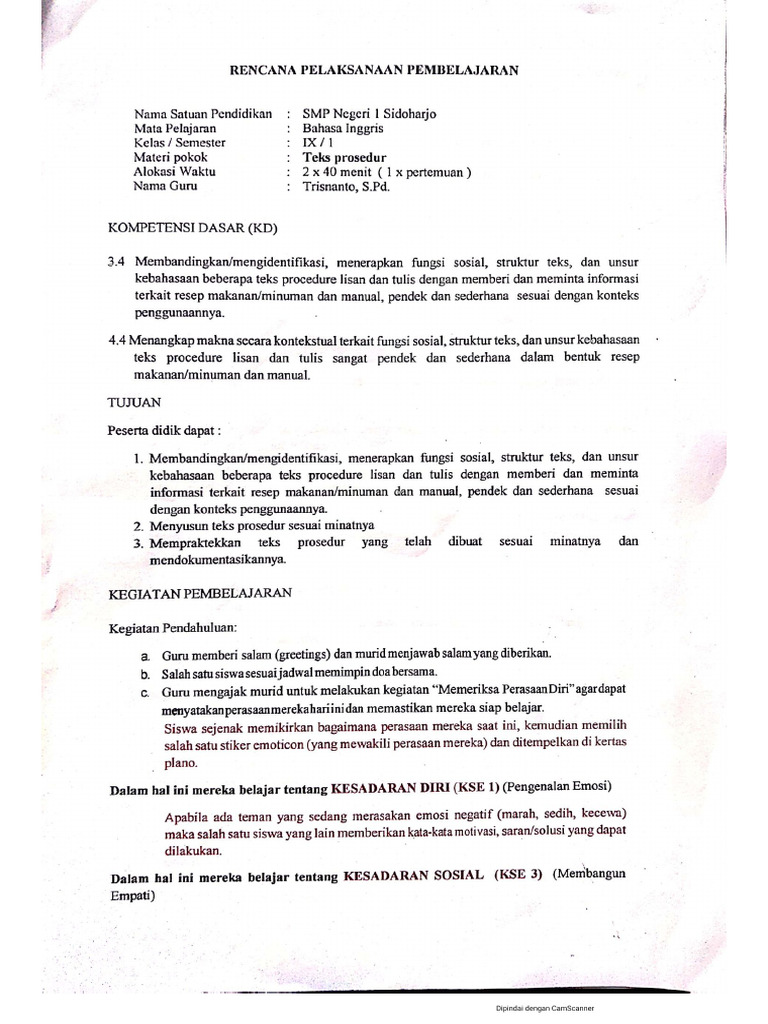 RPP KSE Dan Berdiferensiasi | PDF