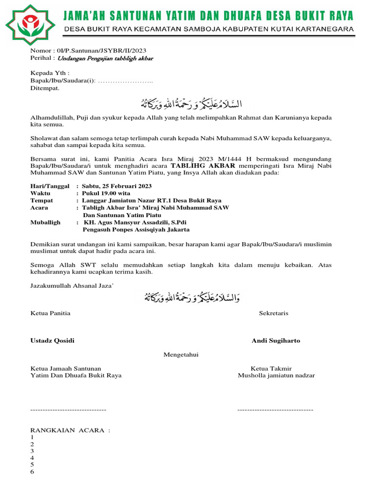 Undangan Rajaban | PDF