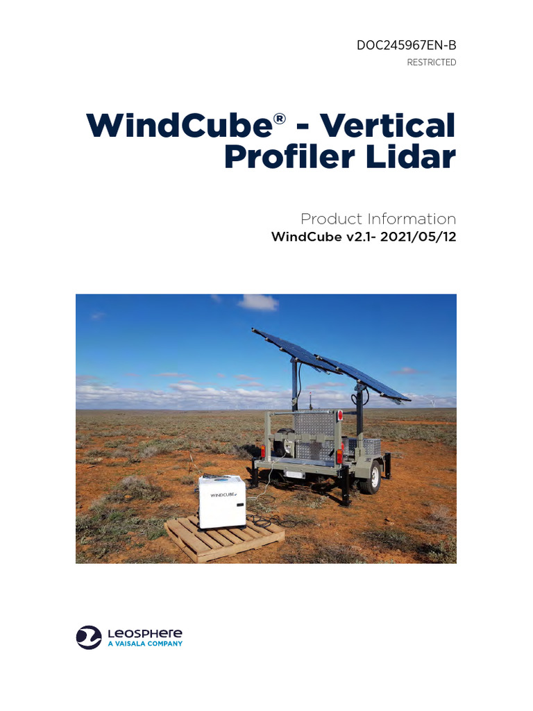 Appendix a Windcube Product and Service Information and General ...