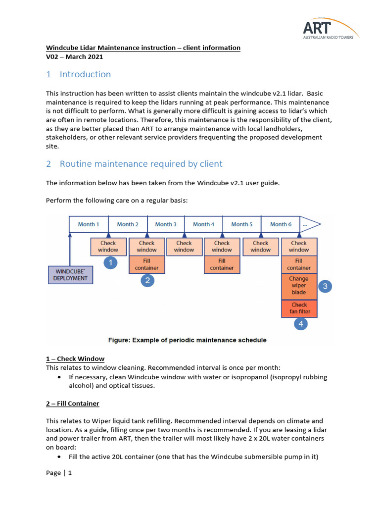 Windcube V2.1 Lidar Maintenance Guide | PDF