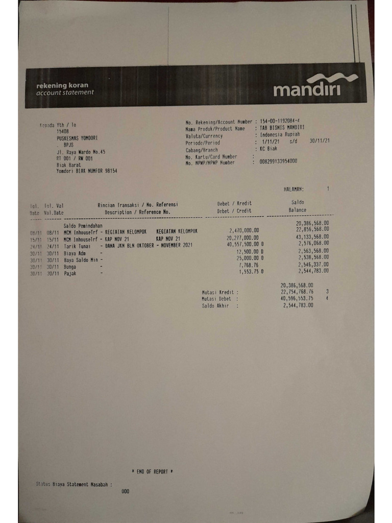 Rek. Koran November 2021 | PDF