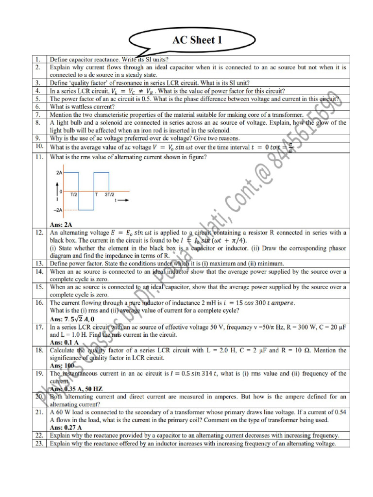 AC Sheet 1-S | PDF