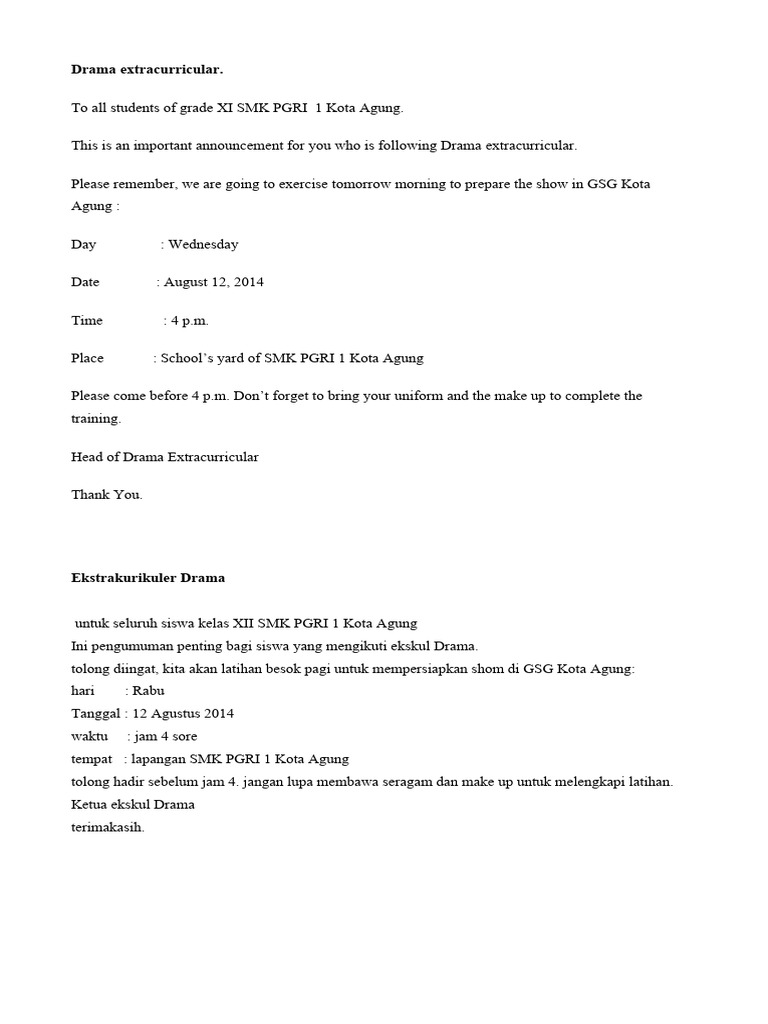 Contoh Attention | PDF