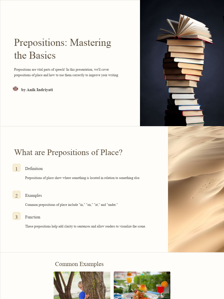 Prepositions Mastering The Basics | PDF | Preposition And Postposition | Language Mechanics