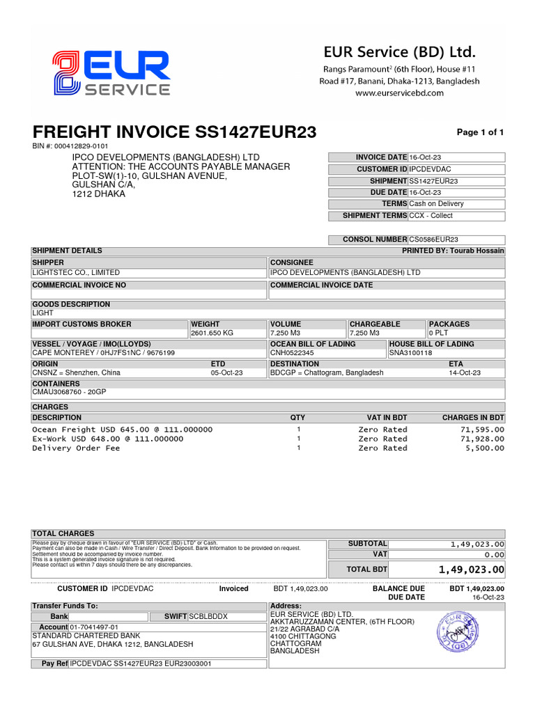 Docbuilder Invoice Download Free Pdf Cargo Invoice