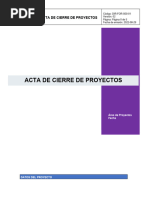 Acta de Cierre Formato Ejemplo | PDF