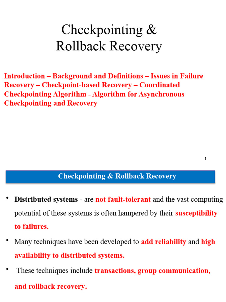 Lm2 Rollback And Recovery Pdf Distributed Computing Computer Engineering 6274