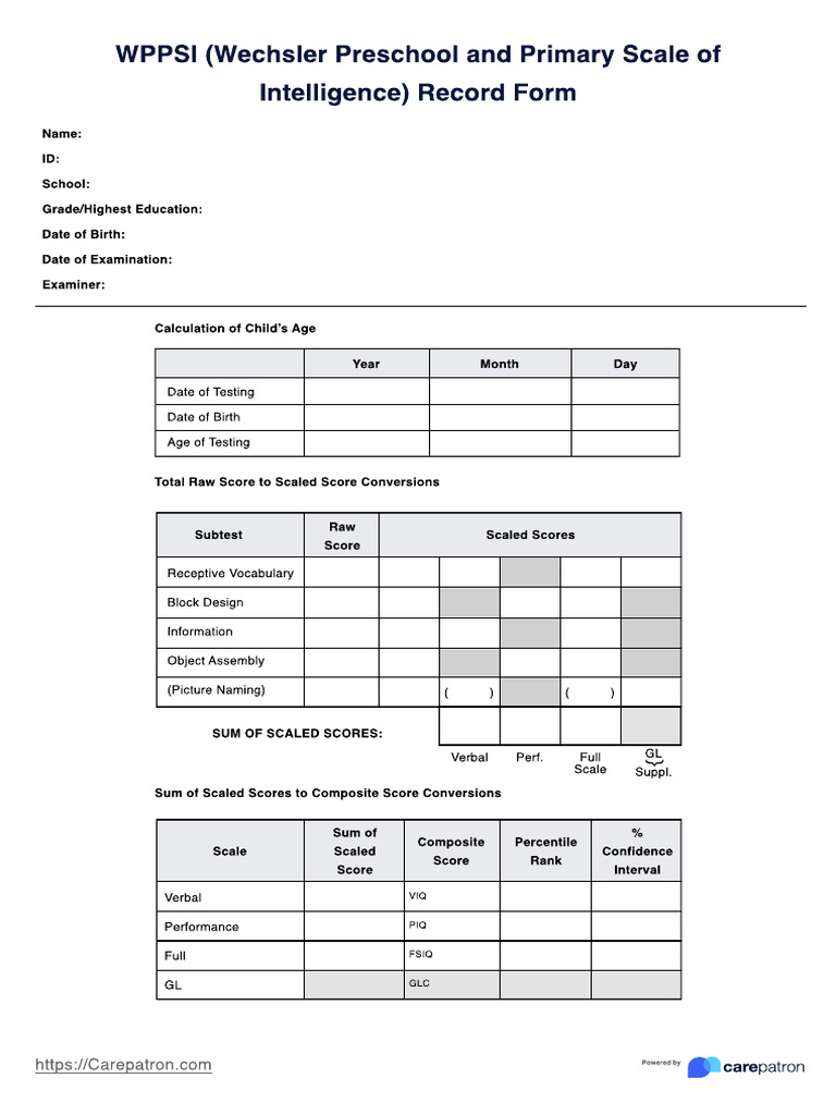 647403a38907a86af5731e54 WPPSI-3 | PDF | Wechsler Adult Intelligence ...