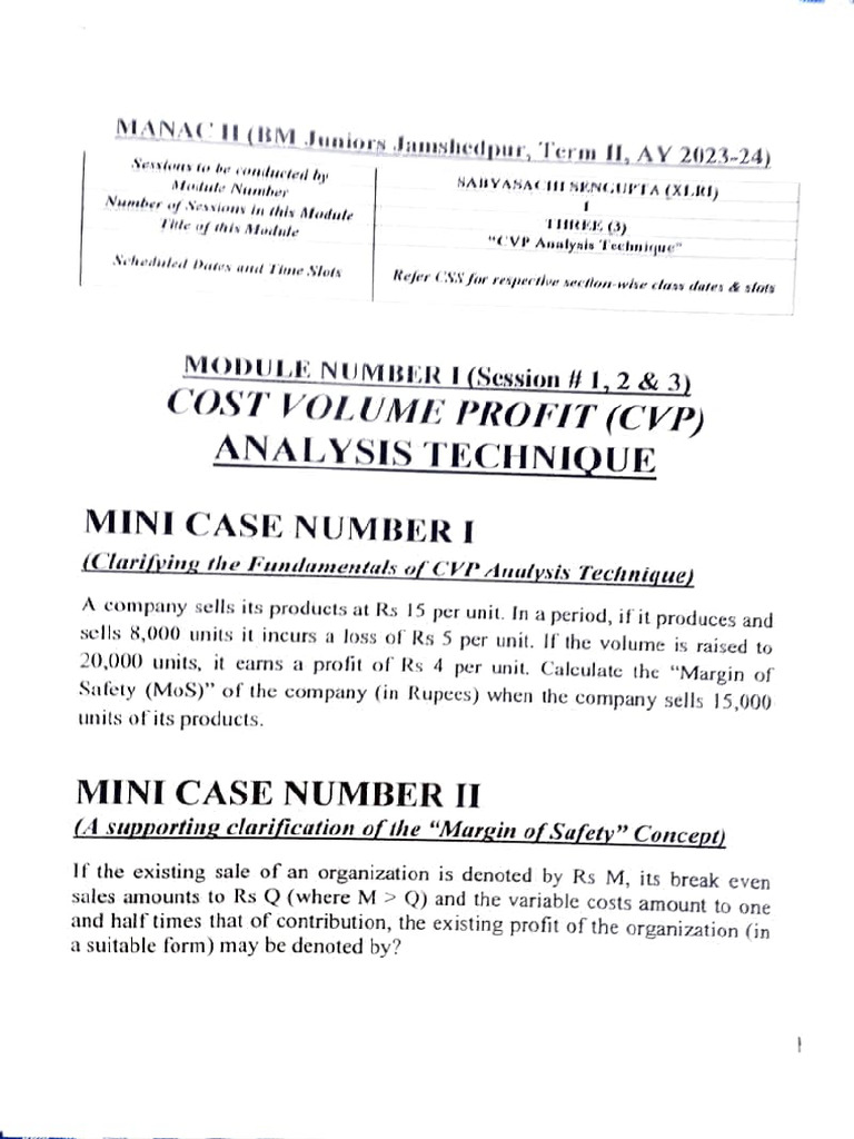 MANAC Mini Cases | PDF | Cost | Private Sector