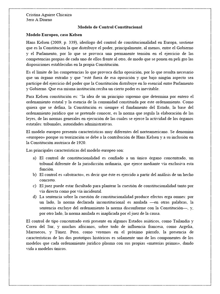 Modelo Europeo de Control Constitucional | PDF | Constitución ...