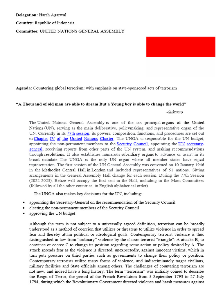UNGA on Countering Global Terrorism | PDF | United Nations General ...