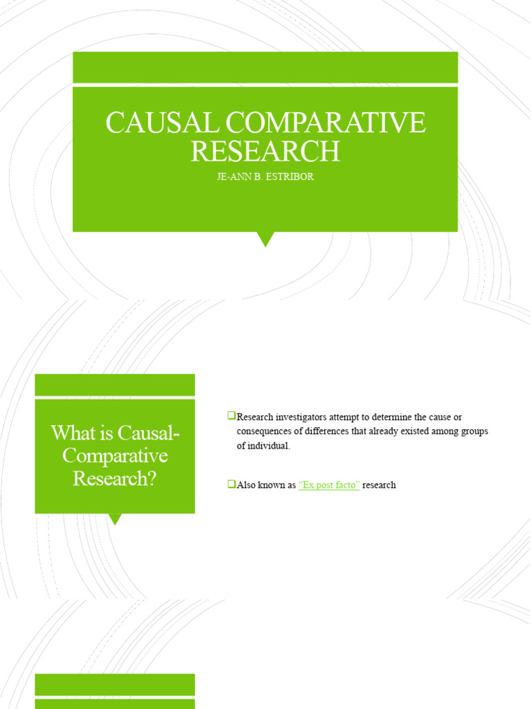 Causal Comparative Research Pdf Causality Statistics