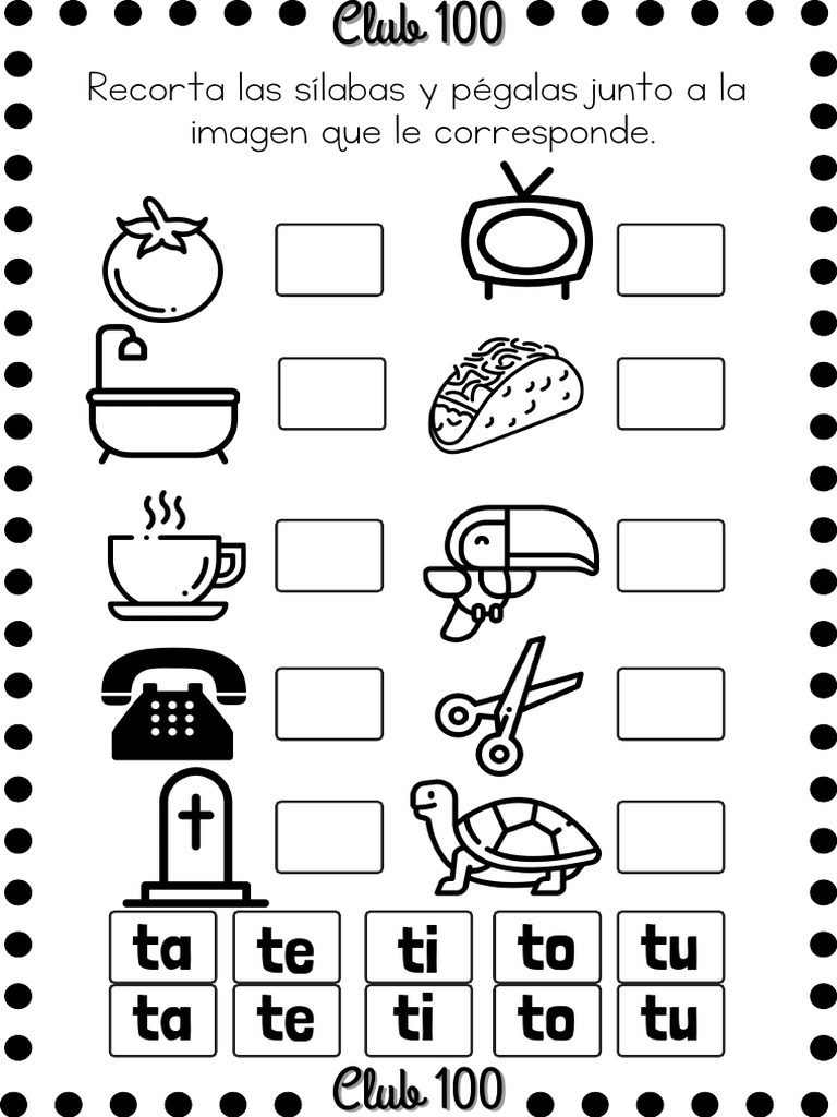 Relacionar Sílabas de T Con Imágen | PDF