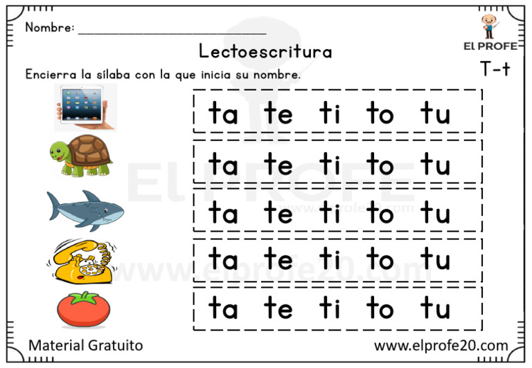 Actividades de sílabas ta, te, ti, to, tu | PDF