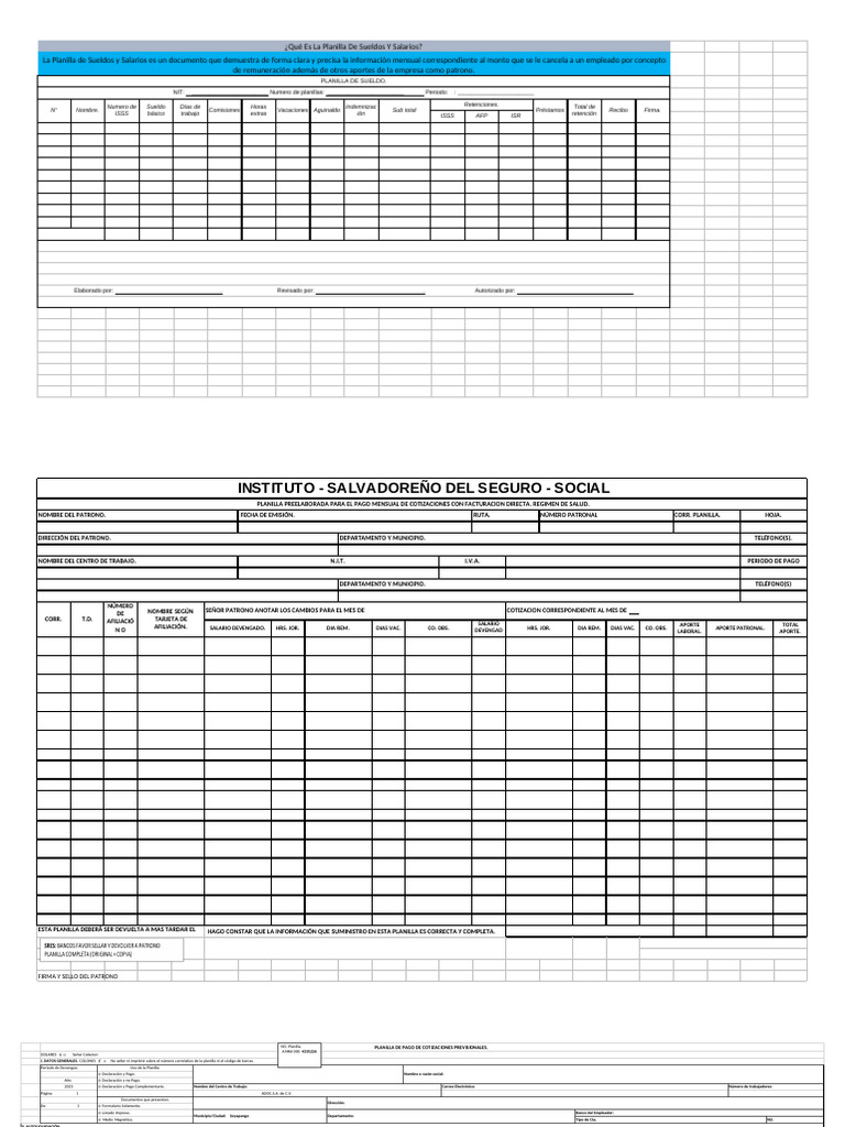 Isss Planilla | PDF | Salario | Gastos