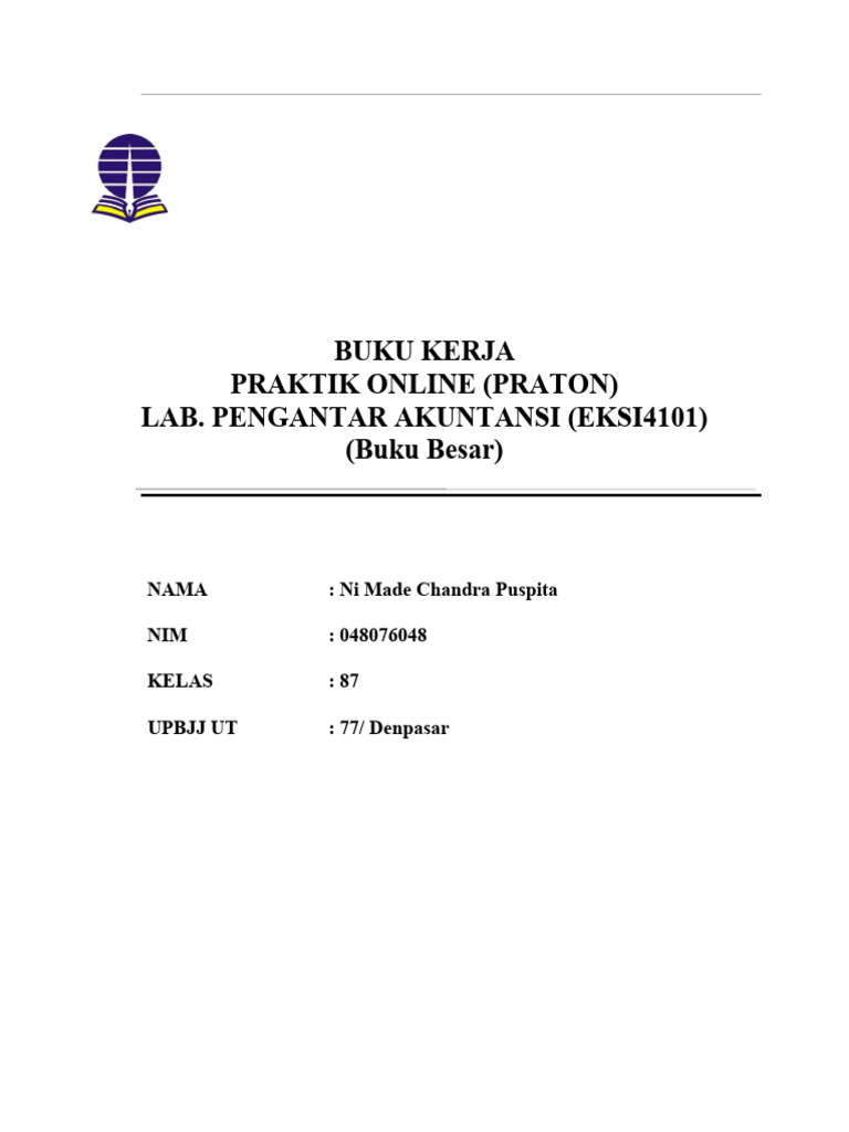 Kertas Kerja Tugas 2 - Buku Besar | PDF