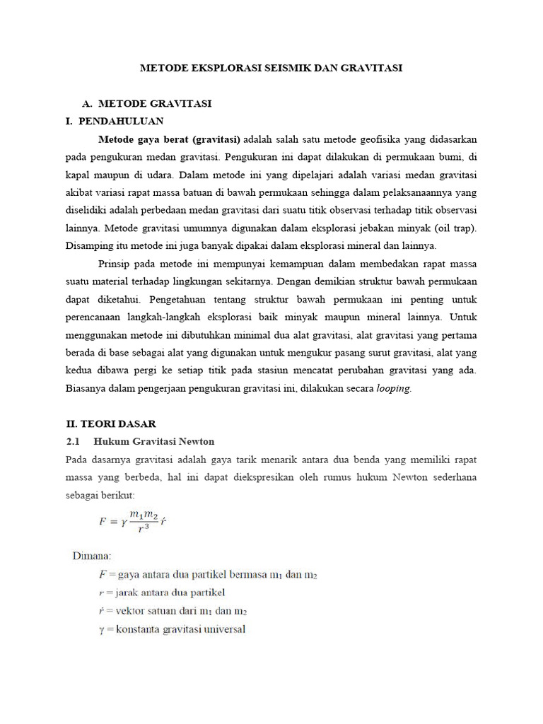 Metode Eksplorasi Seismik & Gravitasi | PDF