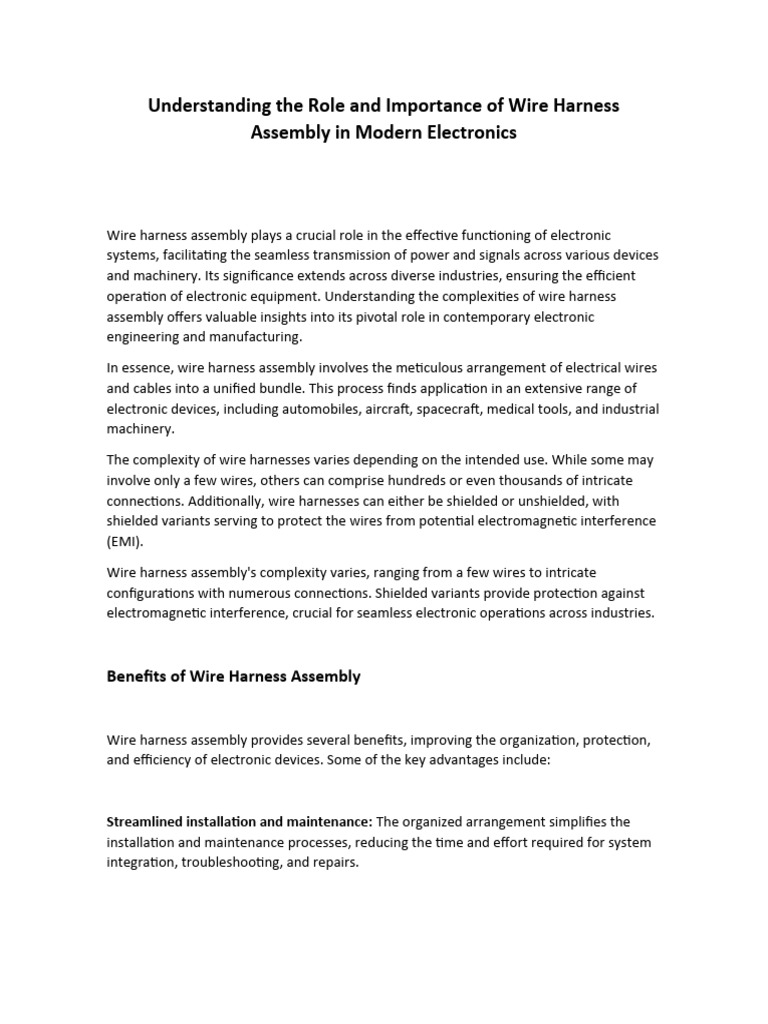 Wire Harness Assembly | PDF | Electrical Connector | Wire