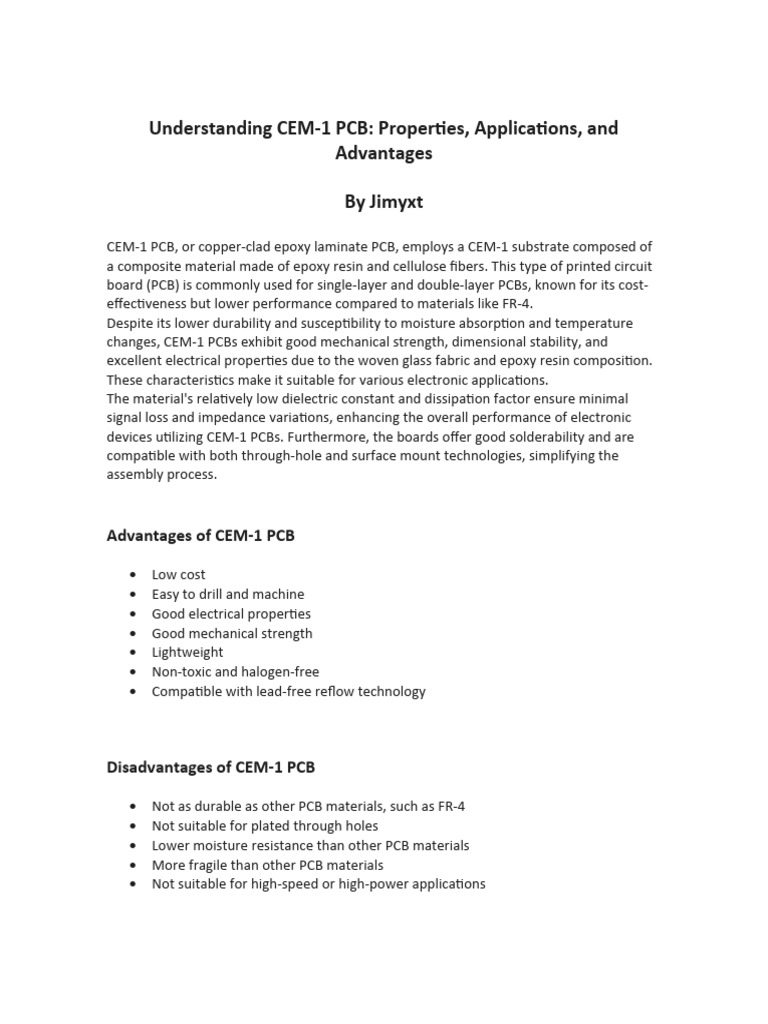 Cem-1 PCB | Download Free PDF | Printed Circuit Board | Electrical ...