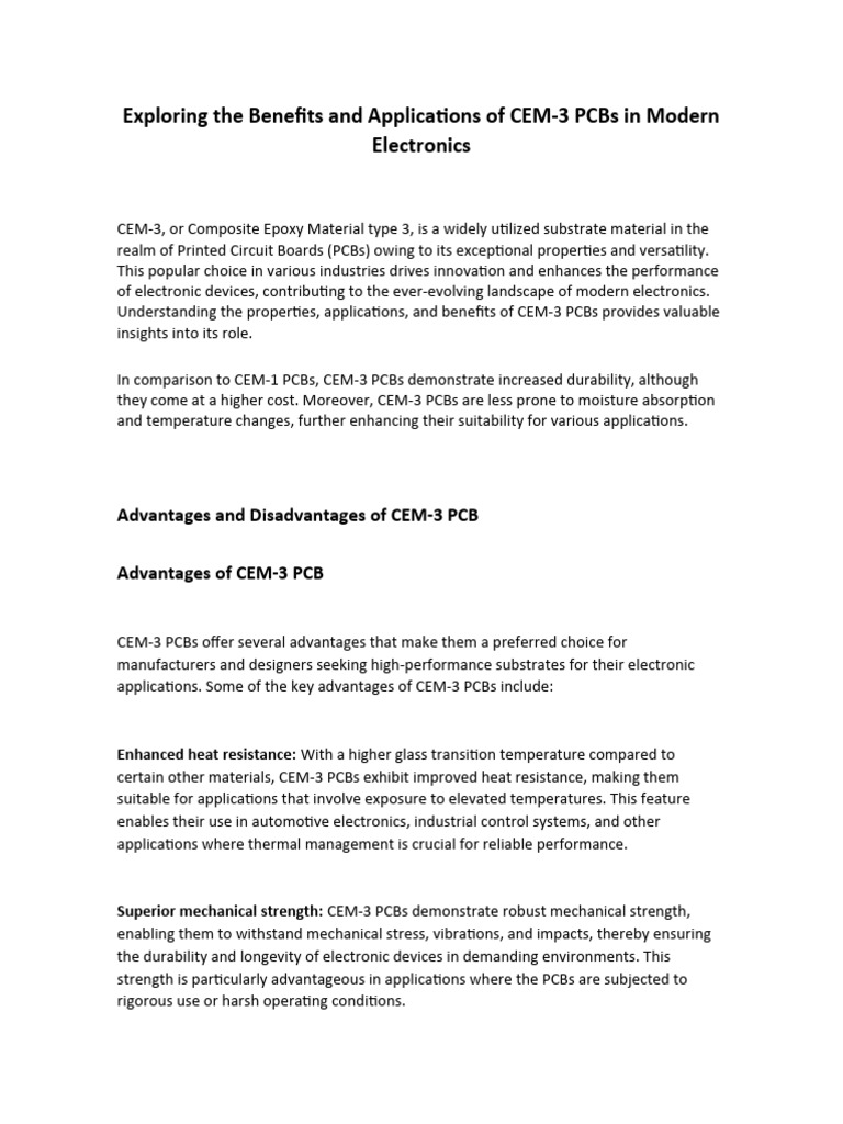 Cem-3 PCB | PDF | Printed Circuit Board | Materials