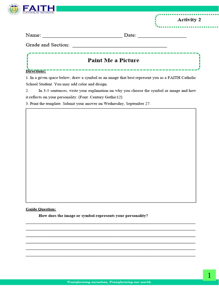 CLE 5 Activity 2 - Paint Me A Picture | PDF