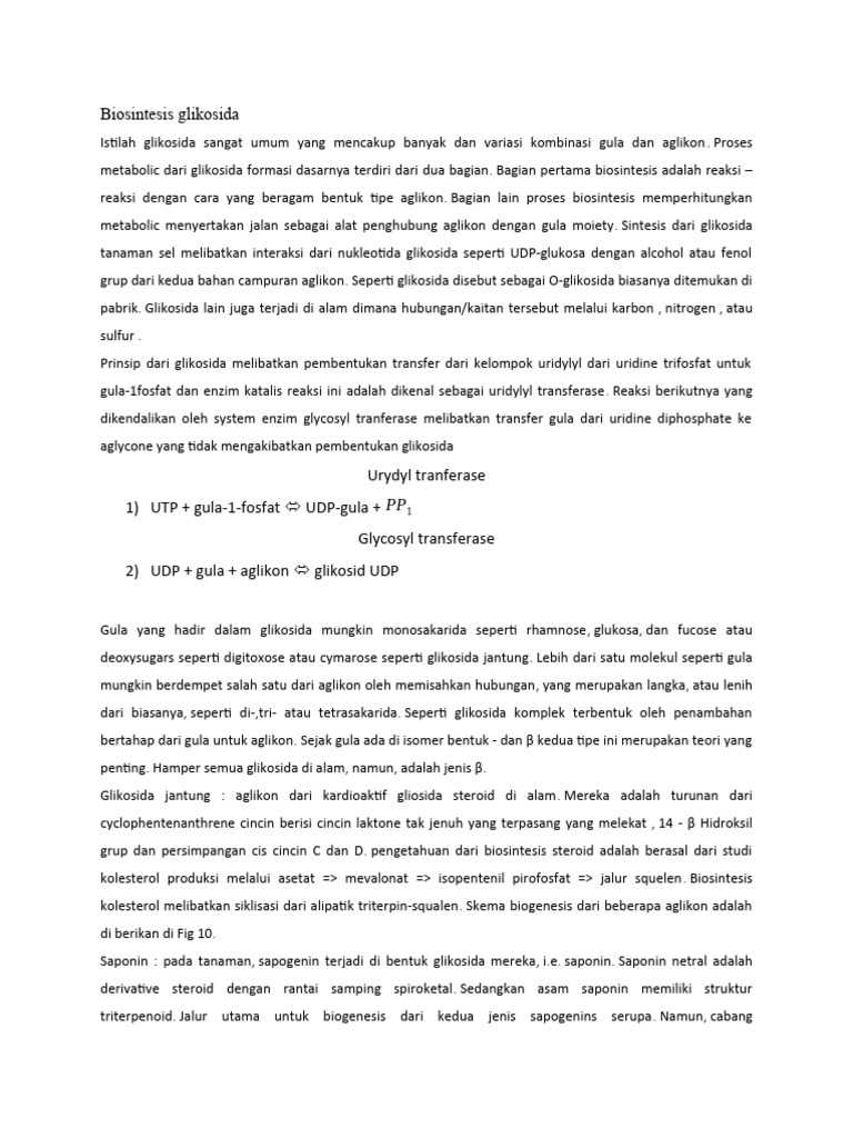 Jalur Biosintesis Glikosida dalam Tanaman | PDF