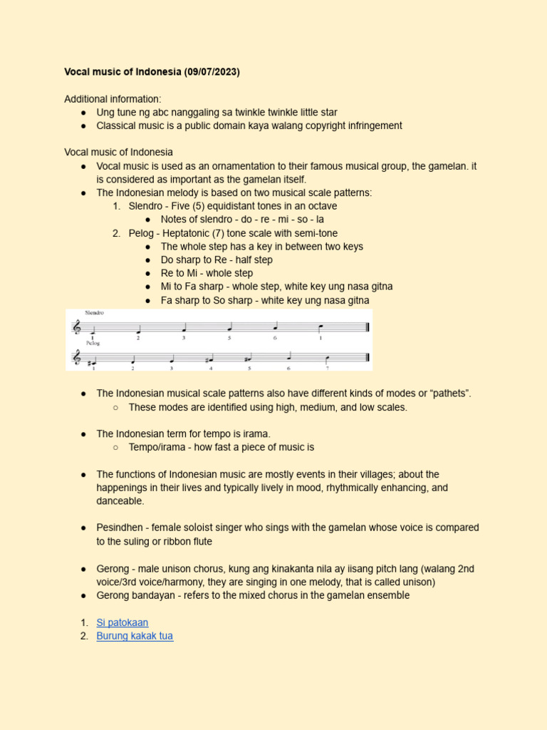 GR 8 q1 Music Notes | PDF | Musical Instruments | Performing Arts