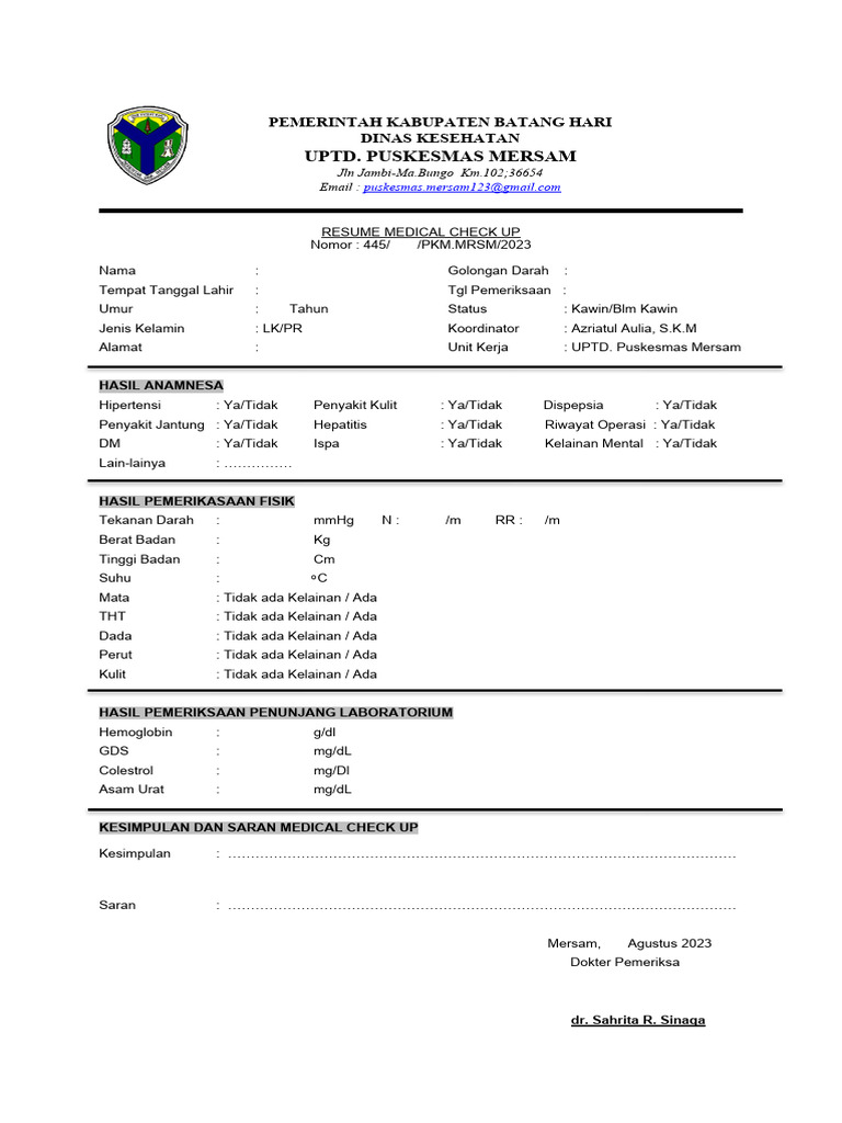 Format MCU PKM - Mersam | PDF