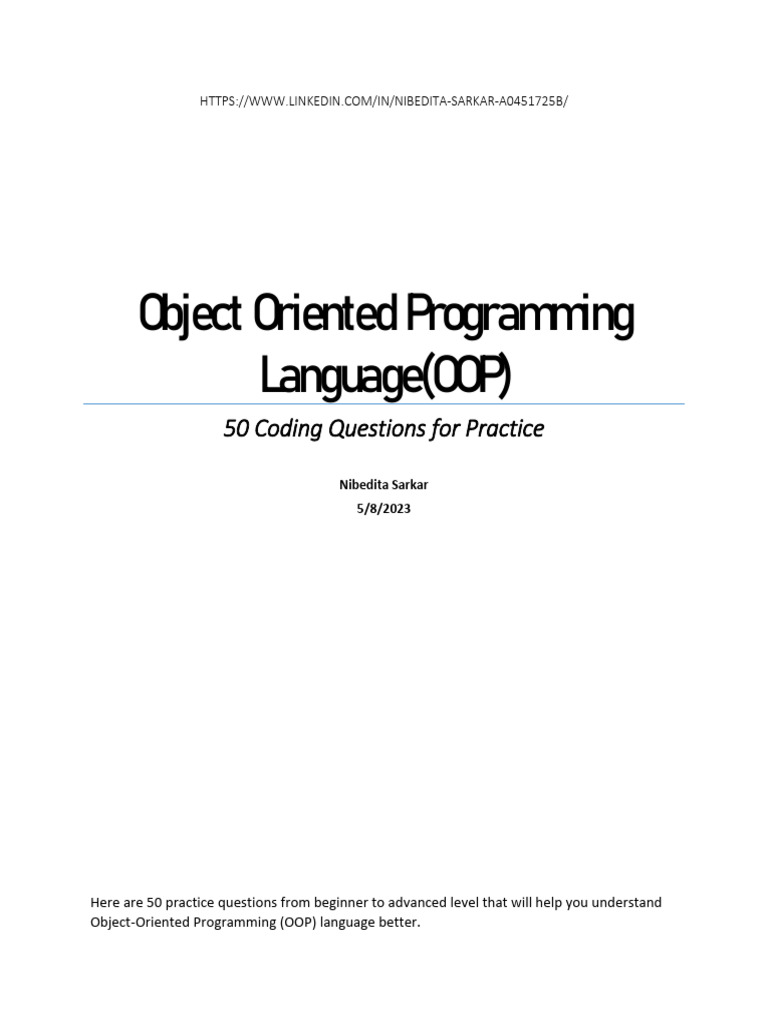 OOP Assignments Practicals | PDF | Area | Method (Computer Programming) OOP Assignments Practicals | PDF | Area | Method (Computer Programming)