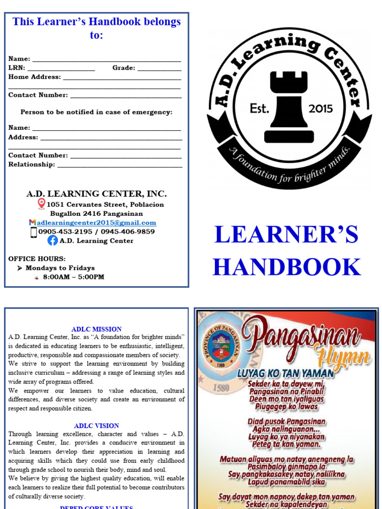 Handbook Sample 1 | PDF | Learning | Schools