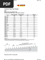 National Pipe Thread Chart OPT P | PDF | Tools | Cutting Tools