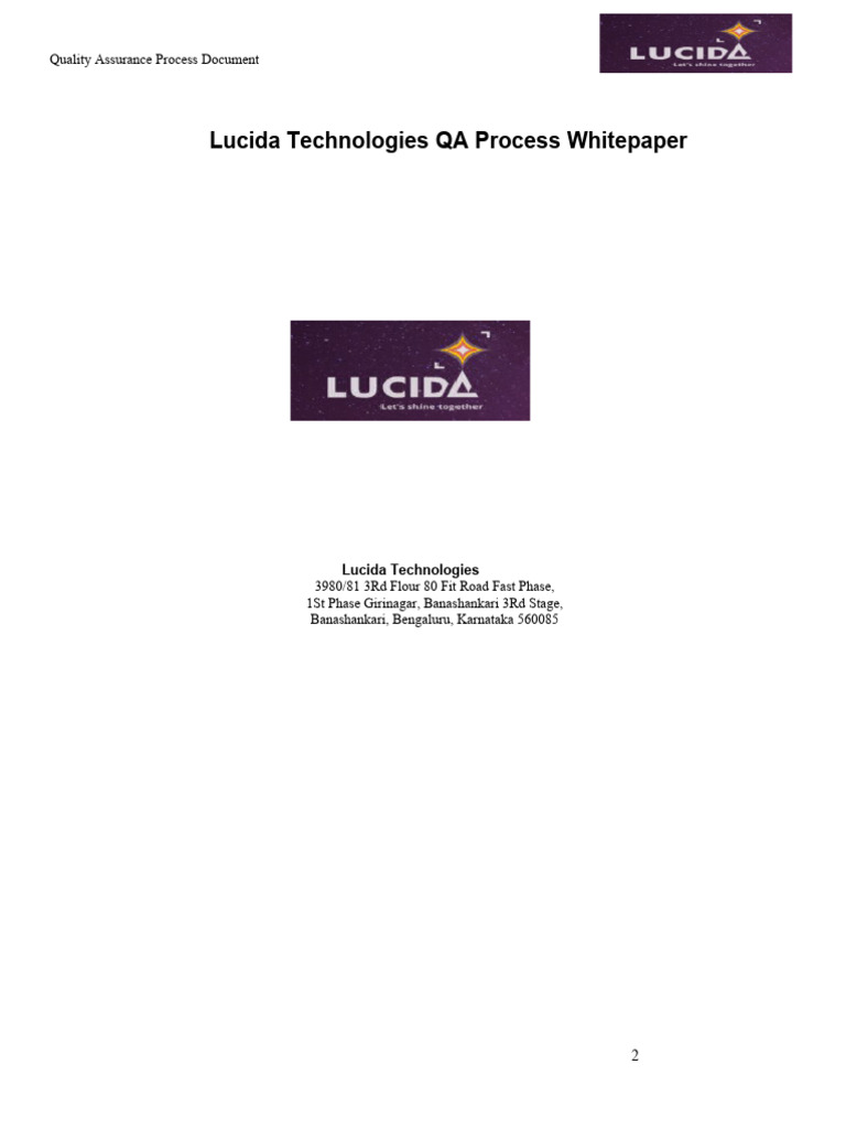 Qa Process Document Pdf Software Bug Software Testing
