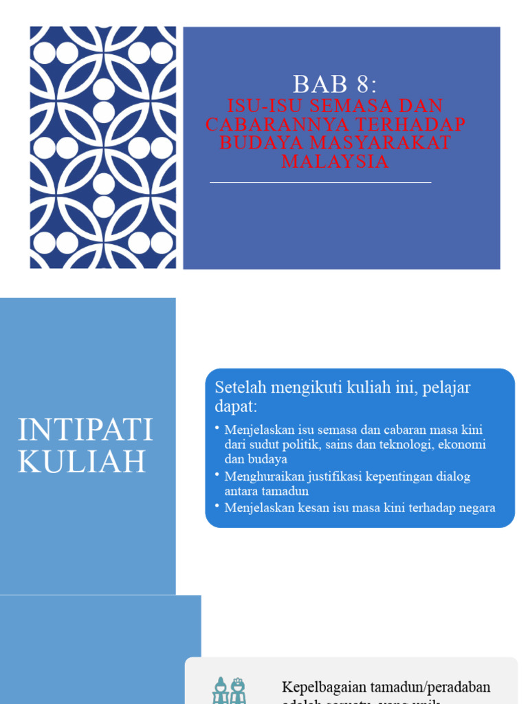 Bab 8 Isu-Isu Semasa Dan Cabarannya Terhadap Budaya Masyarakat Malaysia ...