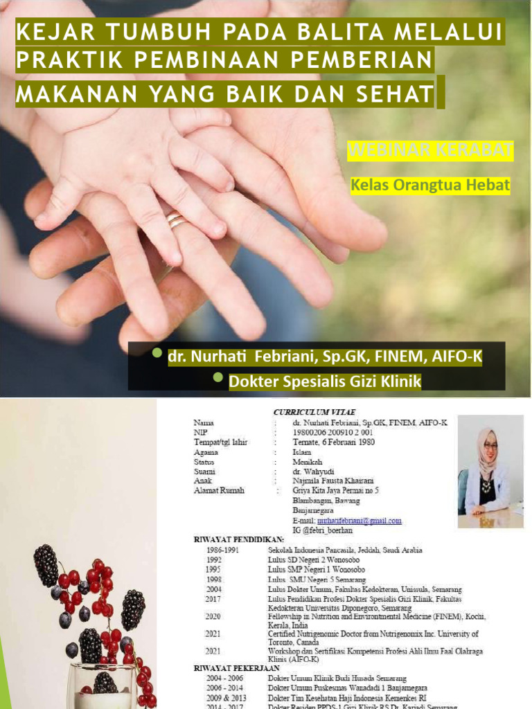 BKKBN Prov. Dr. FEBRI, SPGK KEJAR TUMBUH PADA BALITA MELALUI PRAKTIK ...