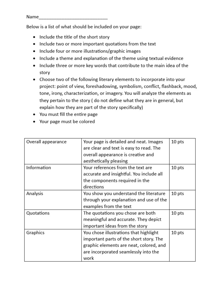 One Pager Directions | PDF