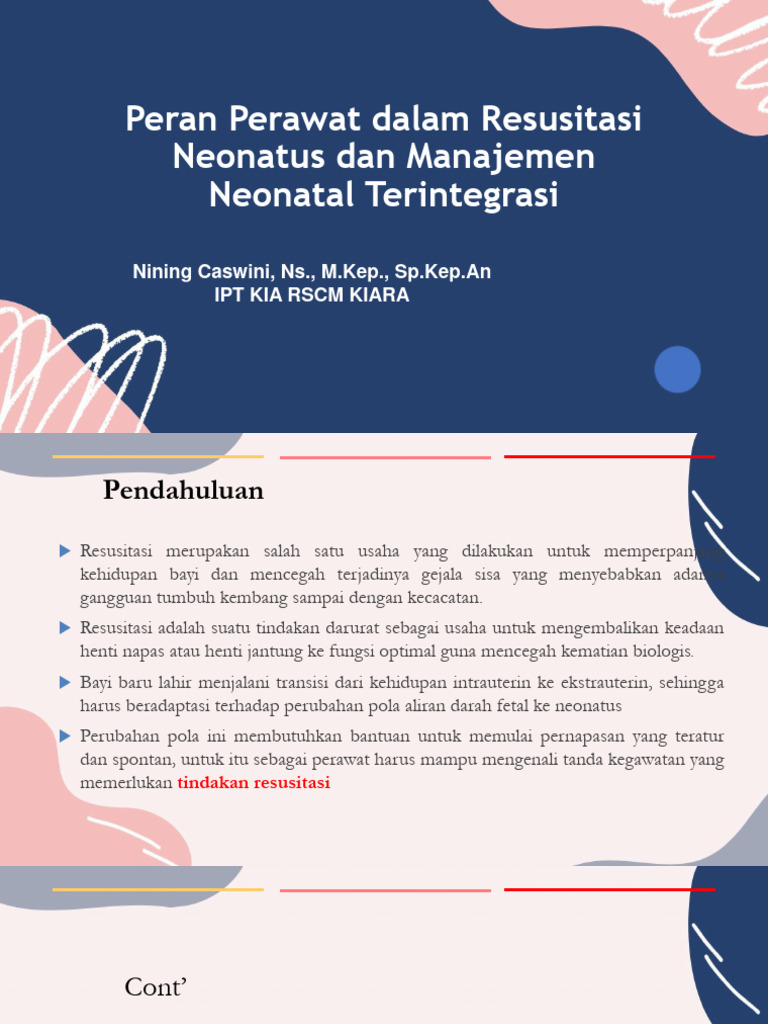 Peran Perawat Dalam Resusitasi Neonatus Dan Manajemen Neonatal | PDF ...