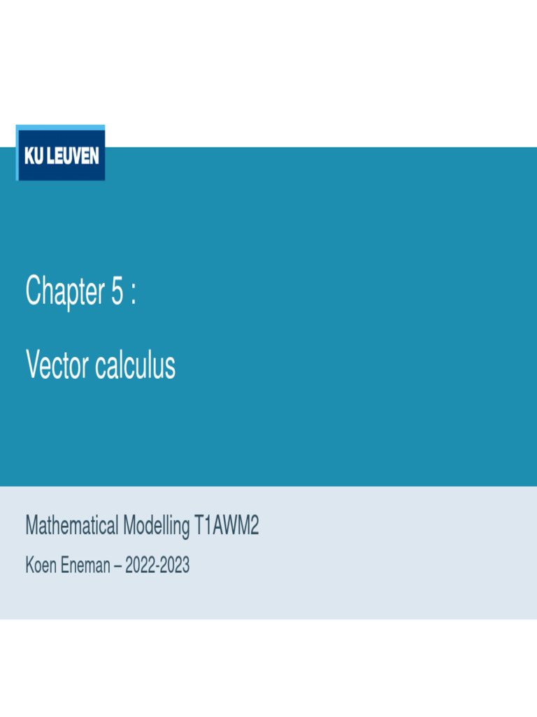Vector Calculus Pdf Euclidean Vector Integral