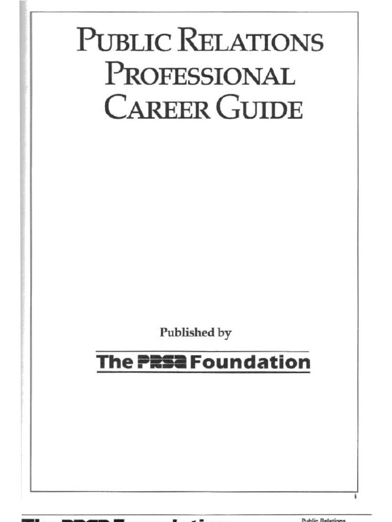 PR Career Guide | PDF | Public Relations | Board Of Directors