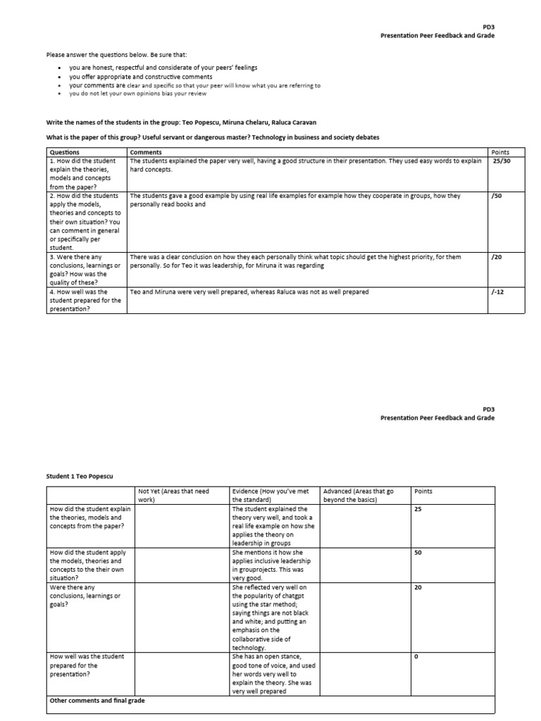 Peer Feedback GROUP2 | PDF | Theory | Concept