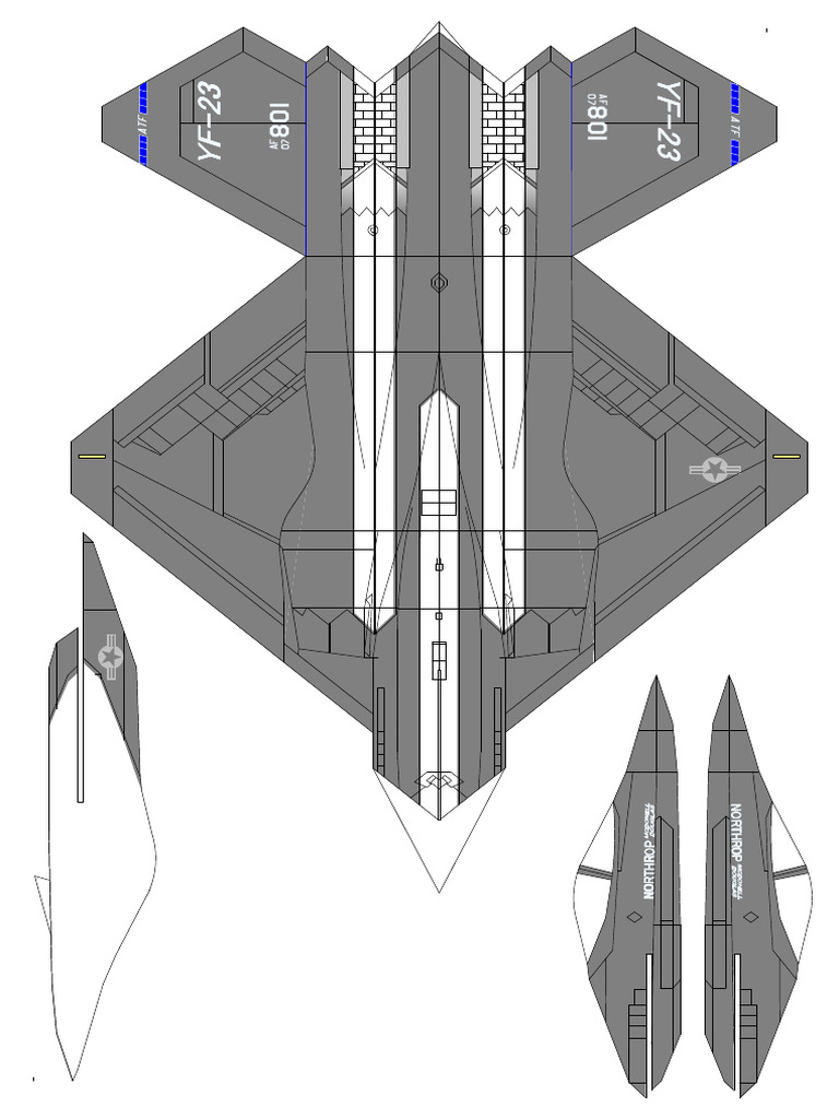 YF-23 Gray Ghost Blueprint 1:72 Scale | PDF