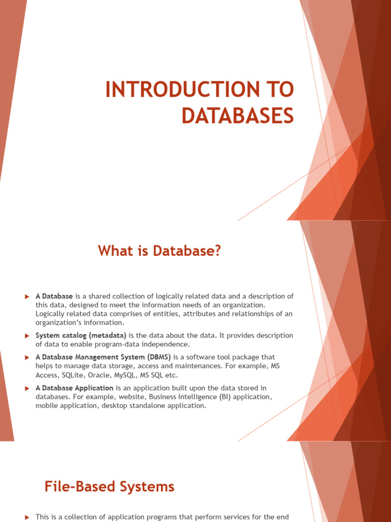 Chapter 1 Introduction To Databases Pdf Databases Client Server Model