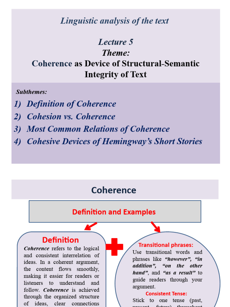 Lecture 5. Coherence | PDF | Concept | Definition