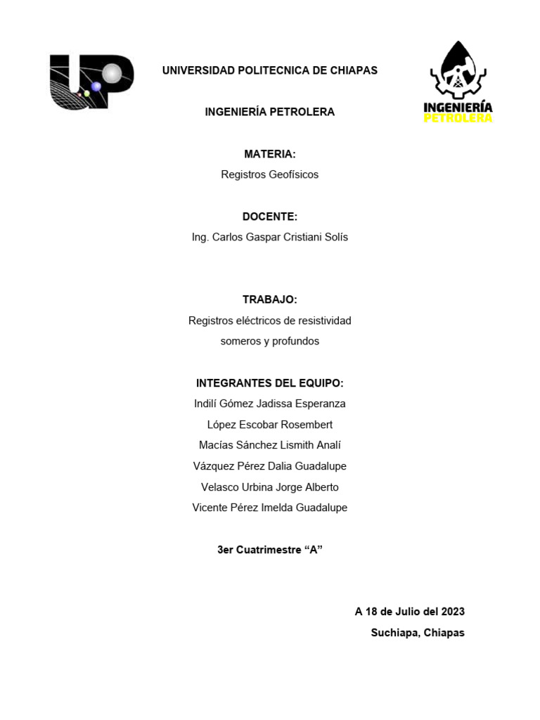 Registros de Pozos Petroleros: Resistividad | PDF | Herramientas | Medición