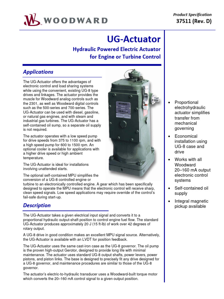 Woodward Ug Actuator | PDF | Actuator | Engines