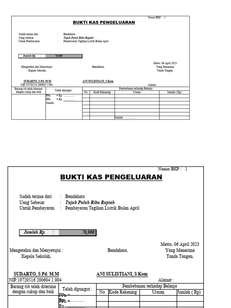 Contoh BKP | PDF