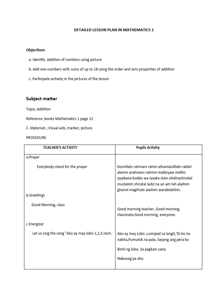 Lesson Plan #3 | PDF